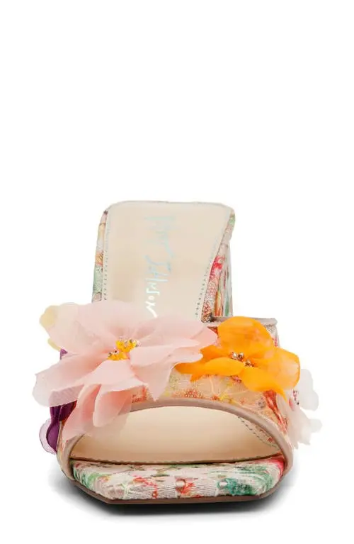 Betsey Johnson Heath Floral Tulle Slide Sandal - Pink Multi