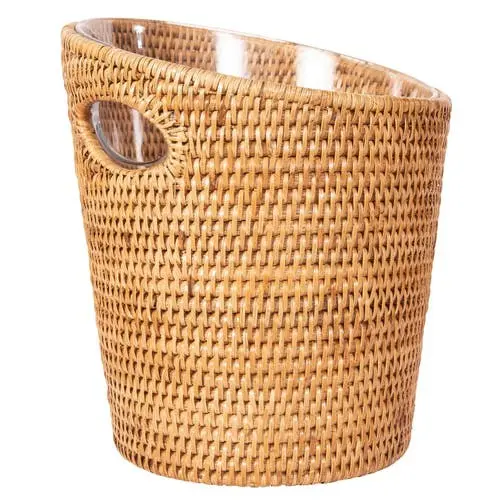 ARTIFACTS TRADING COMPANY™ Artifacts Rattan Small Champagne Bucket With Acrylic Insert - Honey Brown