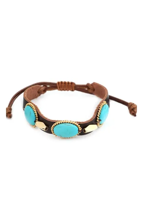 PANACEA Adjustable Stone Bracelet - Turquoise