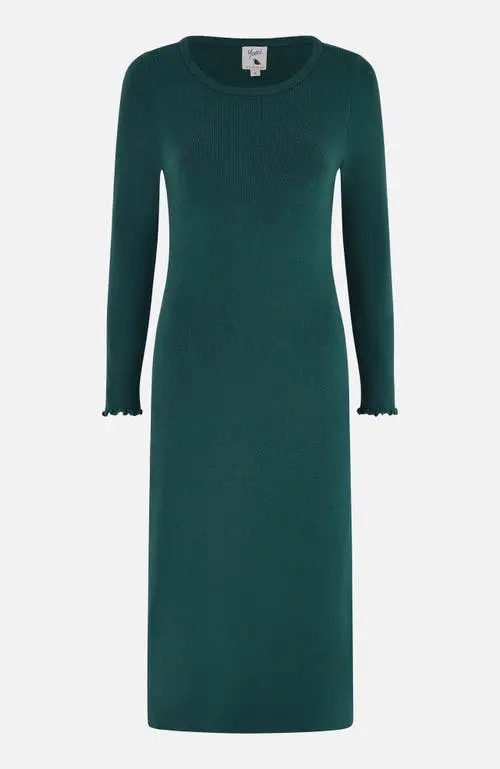 YUMI Luminous Sparkle Knit Midi Sweater Dress