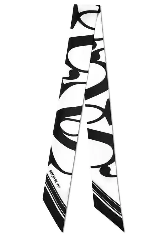 SIF JAKOBS JEWELLERY Silk Scarf Long - Black And White
