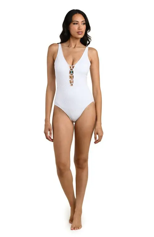 La Blanca Shellbound Plunge One-piece Swimsuit