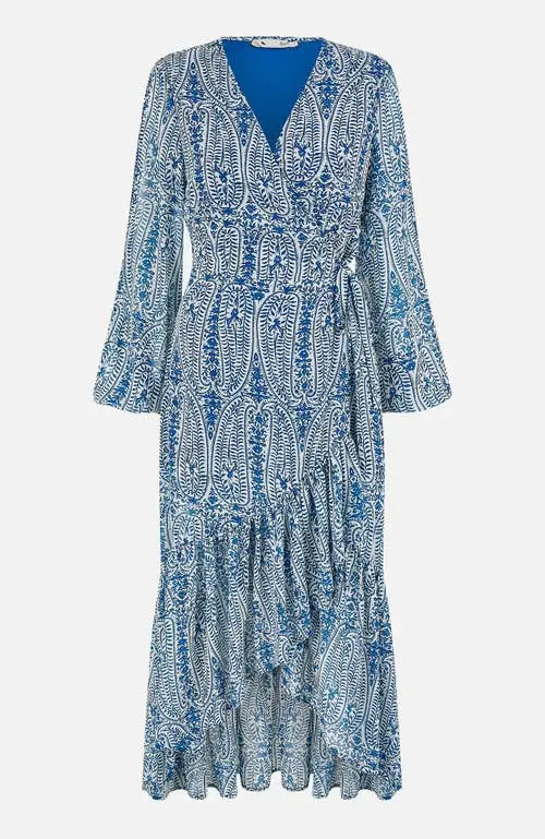 YUMI Paisley Dipped Hemline Midi Dress