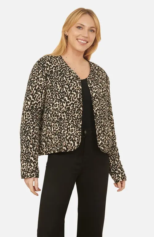 YUMI Leopard Print Boxy Jacket