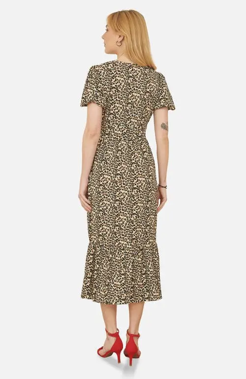 YUMI Pleated Button Through Midi Dress