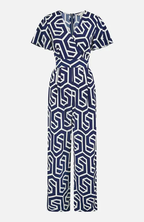 YUMI Sculpting Wrap Wide Leg Maxi Jumpsuit