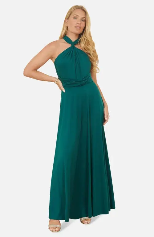 YUMI Jersey Stretch Multiway Maxi Dress - Green
