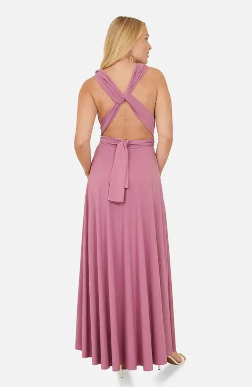 YUMI Jersey Stretch Multiway Maxi Dress - Pink