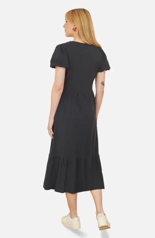 YUMI Button Through Midi Dress