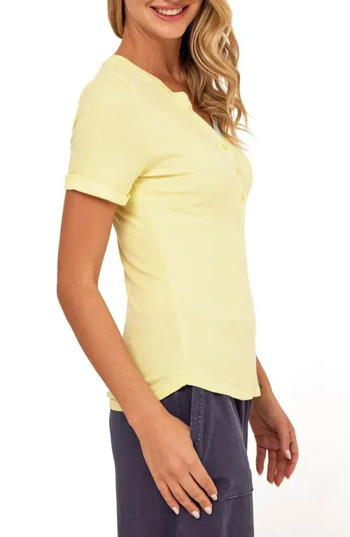 THREADS 4 THOUGHT Akia Feather Rib T-shirt - Lemonade/high Tide