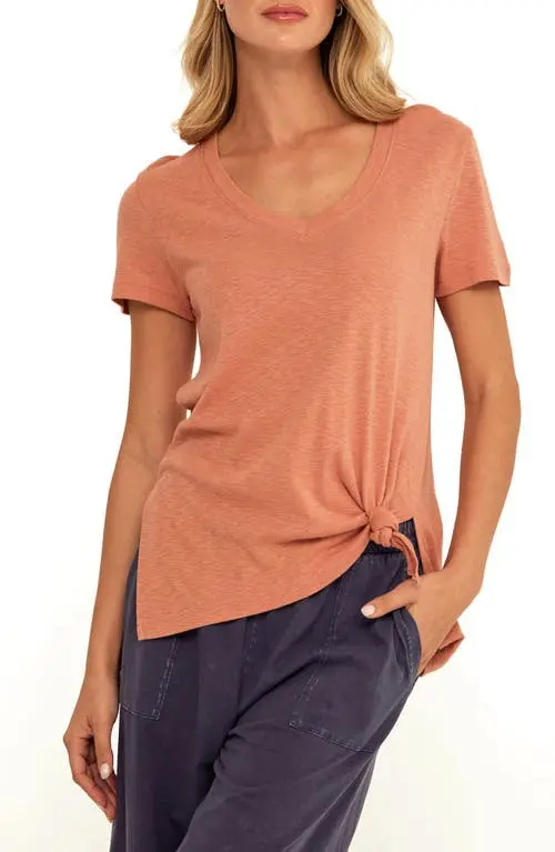 THREADS 4 THOUGHT Textured Slubbed T-shirt - Peach