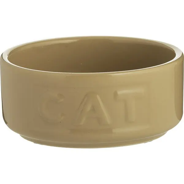 MASON CASH 5.2 Inch Cane Cat Food And Water Bowl - Brown