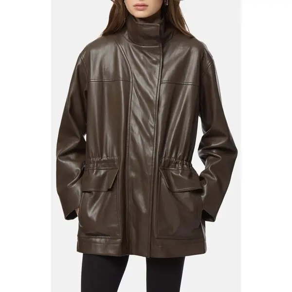 Apparis Edie Faux Leather Parka - Deep Brown