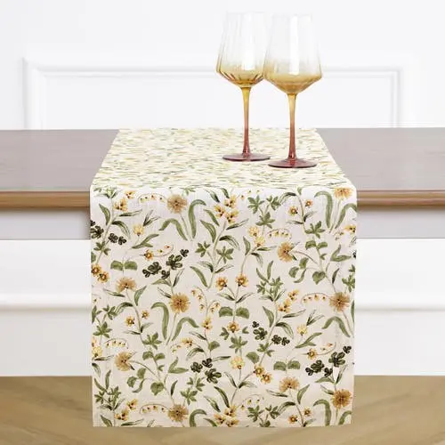 SOLINO HOME Linen Table Runnerfall Botanical