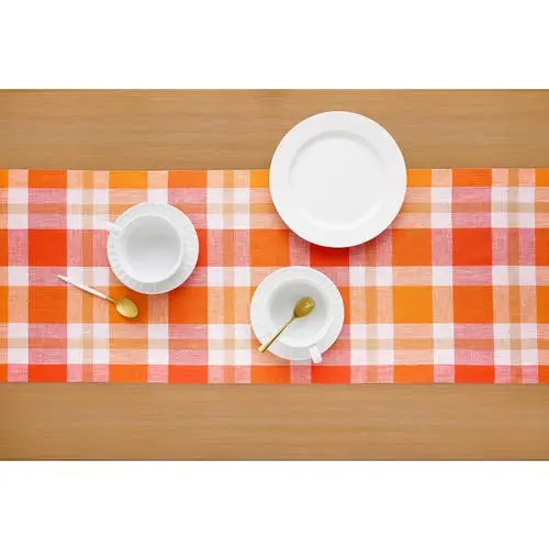 SOLINO HOME Linen Table Runnerfall Buffalo Check