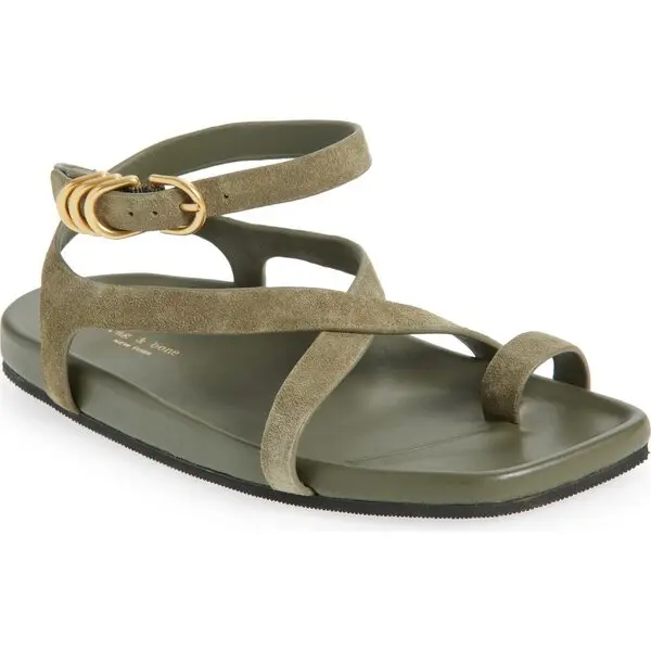 Rag & Bone Rue Ankle Strap Sandal - Olive Suede