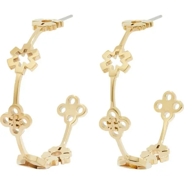 Tory Burch Forget Me Not Hoop Earrings - Tory Gold
