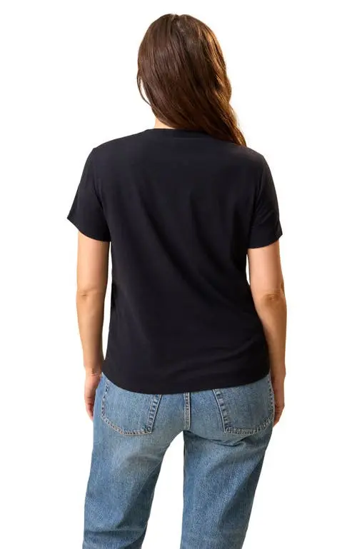 KINDRED BRAVELY Classic Modal V-neck T-shirt - Black