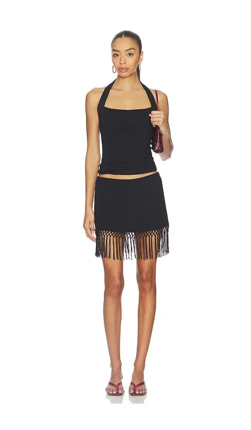 GEEL Isabelle Halter Top - Black