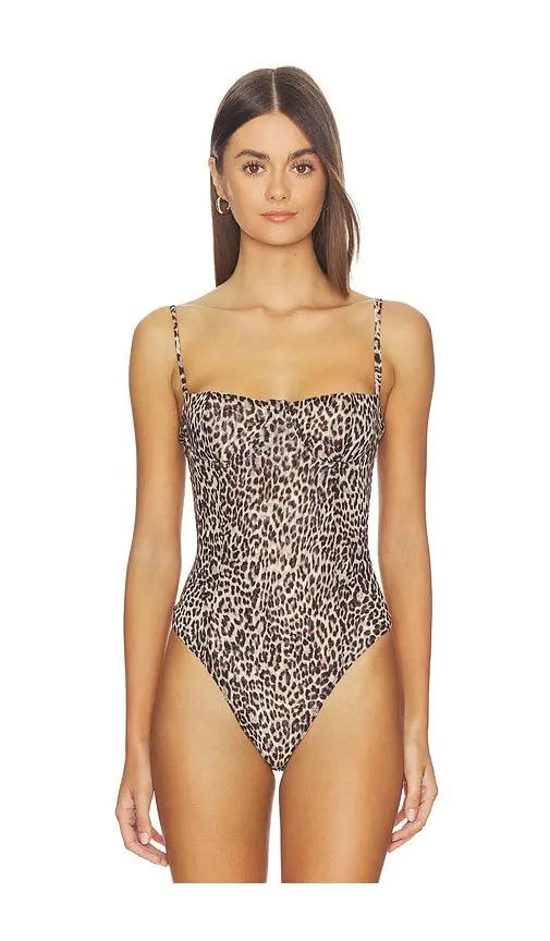 Good American Mesh Bustier Bodysuit