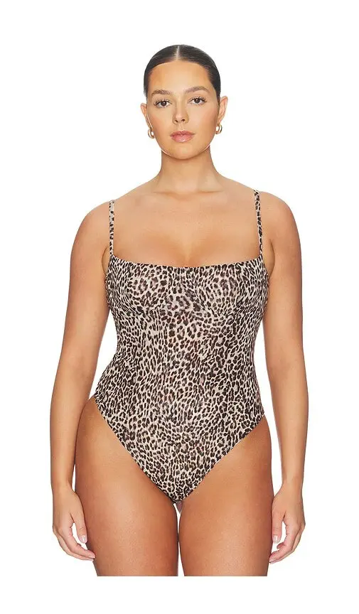Good American Mesh Bustier Bodysuit