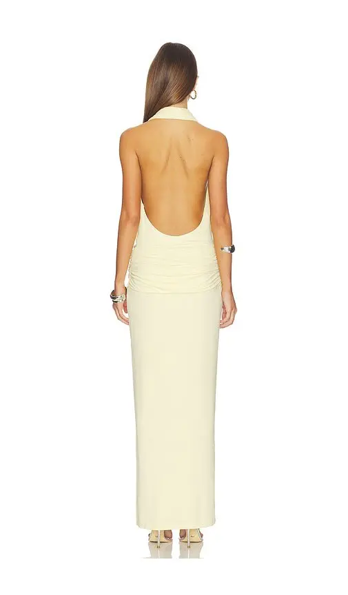 Misha Collection The Cabana Cupro Maxi Dress - Lemon