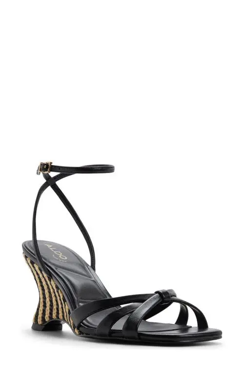 Aldo Ermanna Ankle Strap Wedge Sandal - Black