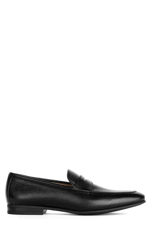 To Boot New York Pebbled Leather Penny Loafer - Black