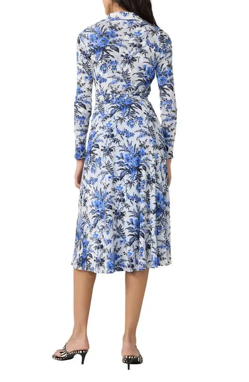 Diane Von Furstenberg Phoenix Reversible Long Sleeve Midi Shirtdress