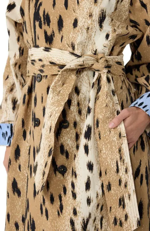 Diane Von Furstenberg Kamirah Animal Print Trench Coat - Leopard Fa