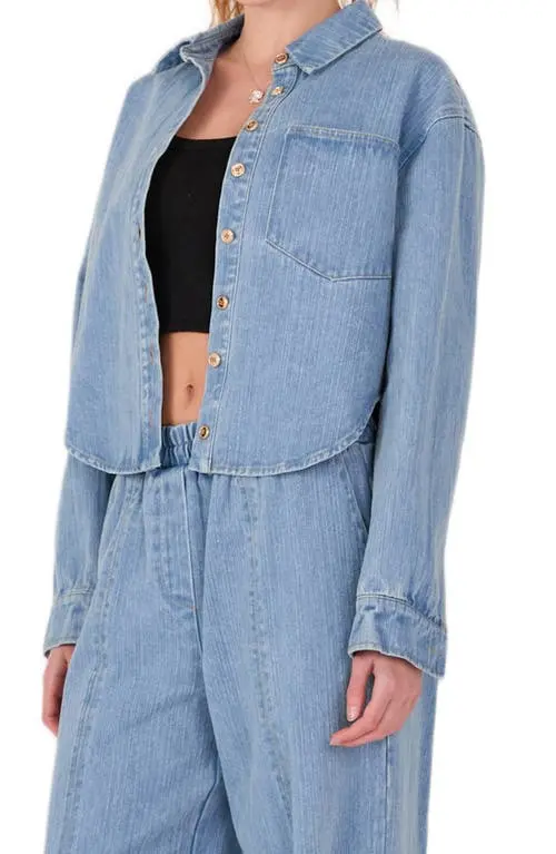 English Factory Cropped Button-up Shirt