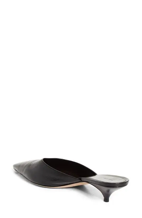 THE ROW Liisa Pointed Toe Kitten Heel Mule - Black