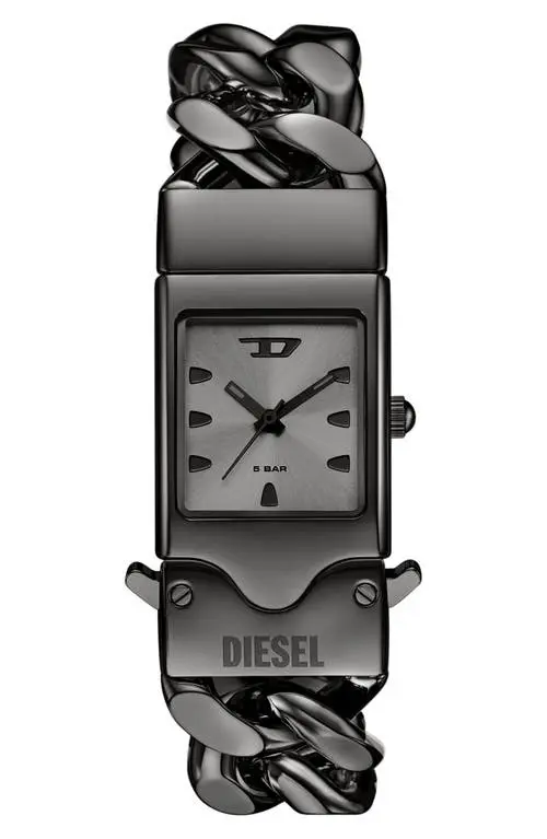 DIESEL® Closer Curb Chain Bracelet Watch - Gunmetal