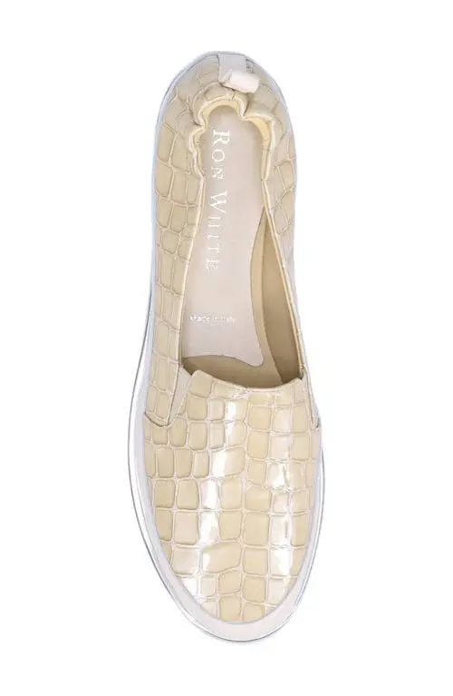 Ron White Nellaya Avara Croc Embossed Slip-on Sneakers