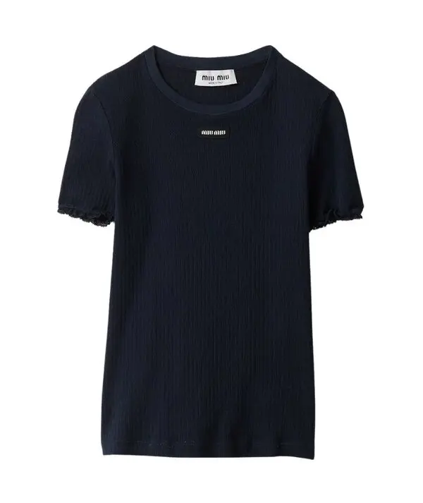 Miu Miu Garment-dyed Cotton Top
