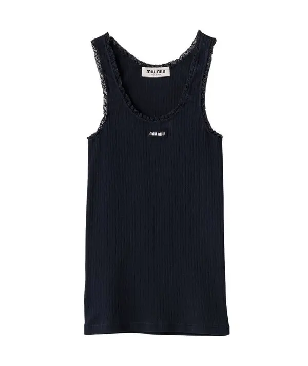 Miu Miu Garment-dyed Cotton Tank Top