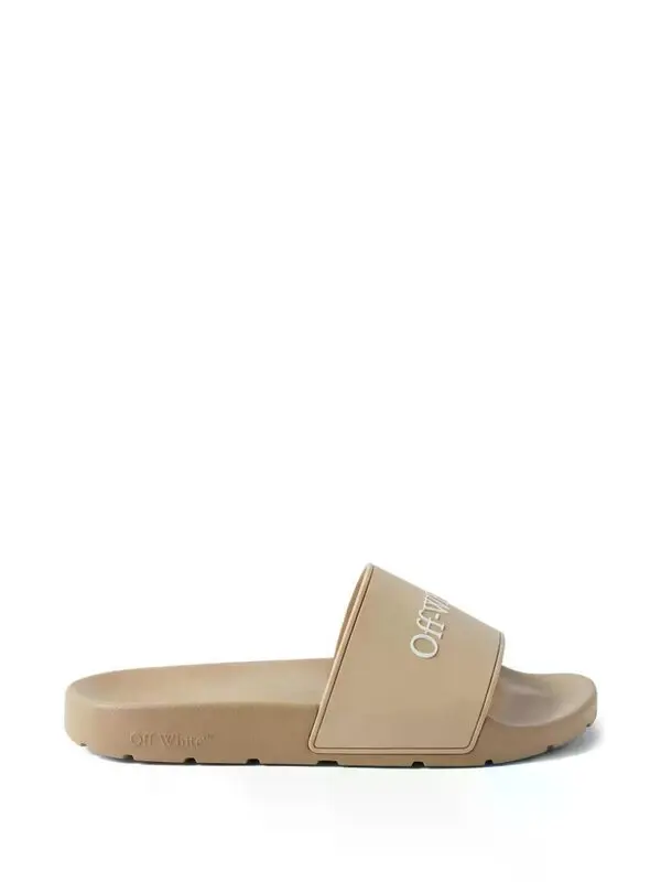 Off-White Embossed-logo Flip-flops - Neutrals