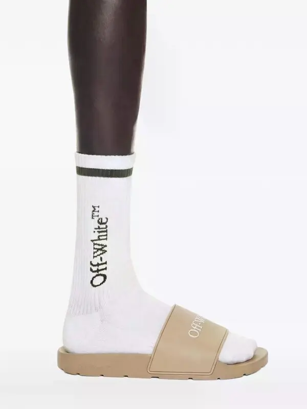 Off-White Embossed-logo Flip-flops - Neutrals