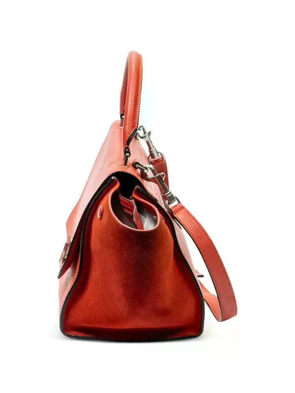 Celine Trapeze Leather Tote - Orange