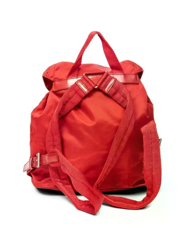 Prada Triangle-logo Backpack - Red