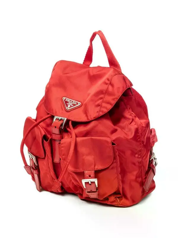 Prada Triangle-logo Backpack - Red