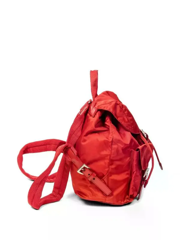 Prada Triangle-logo Backpack - Red