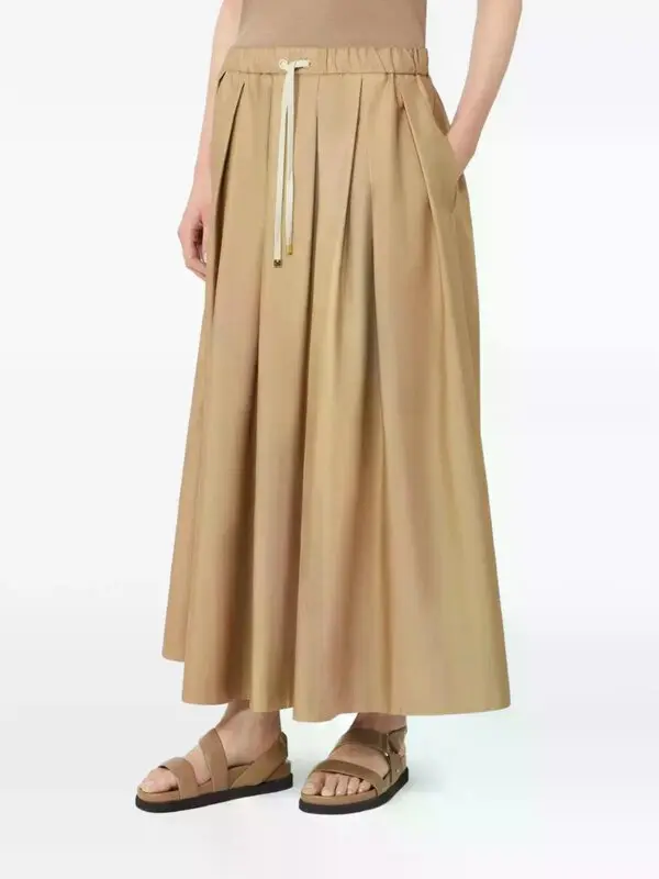 Max Mara Pleated Drawstring Skirt - Neutrals