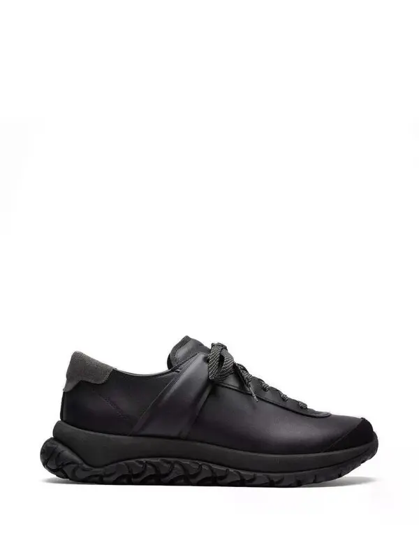 BIRKENSTOCK Stroedt Leather Lace-up Sneakers With Perforated Details - Black