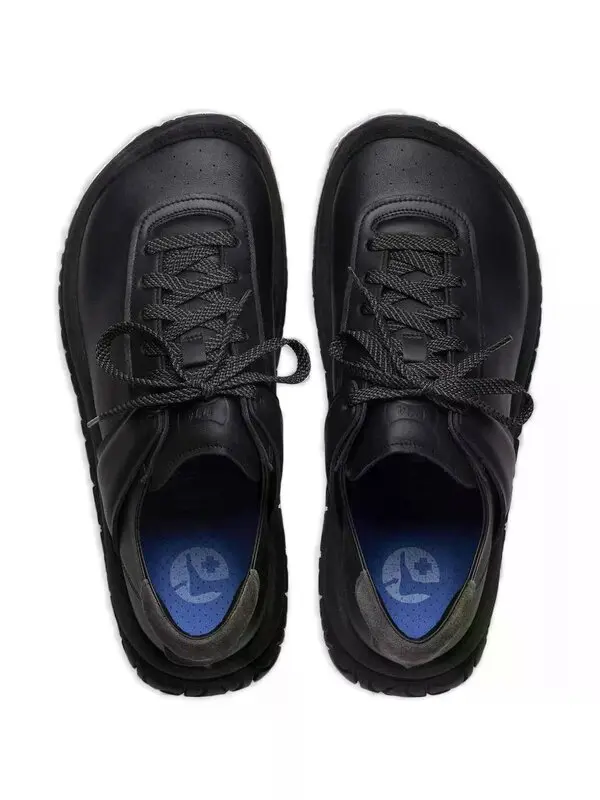 BIRKENSTOCK Stroedt Leather Lace-up Sneakers With Perforated Details - Black