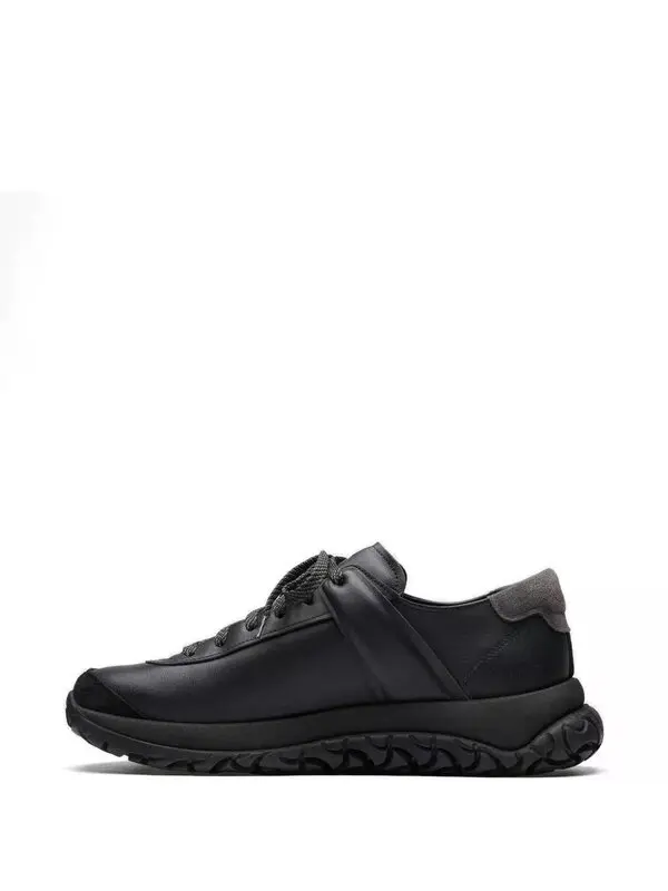 BIRKENSTOCK Stroedt Leather Lace-up Sneakers With Perforated Details - Black