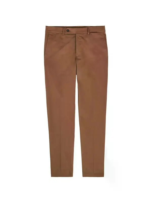 SLOWEAR Buttoned Straight-leg Trousers - Brown