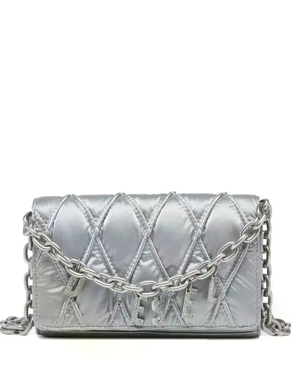 DIESEL® Quilted Chain-strap Mini Bag - Silver