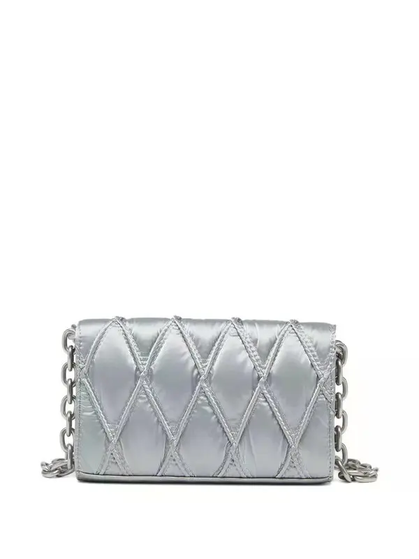 DIESEL® Quilted Chain-strap Mini Bag - Silver