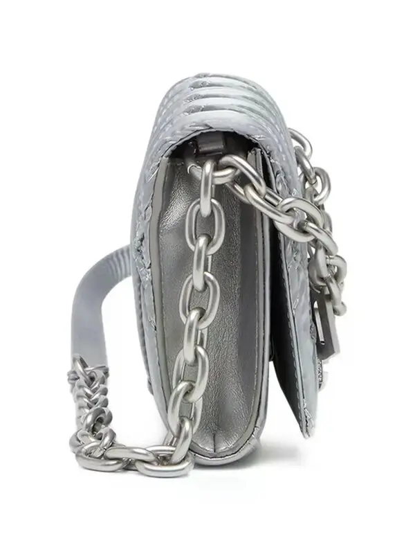 DIESEL® Quilted Chain-strap Mini Bag - Silver